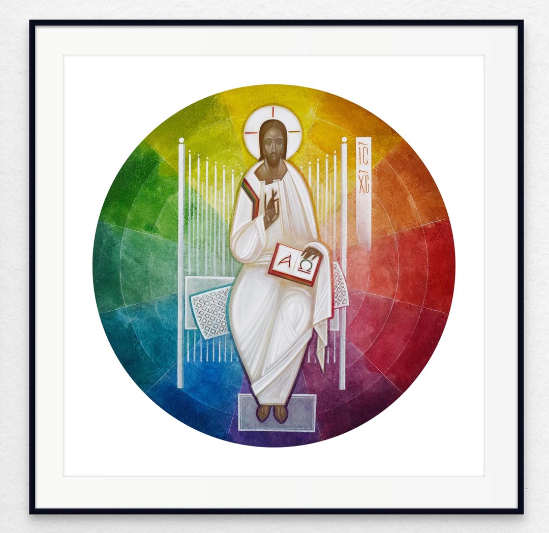 Light of the World - Modern Christian Icon of Jesus Christ Pantocrator ...