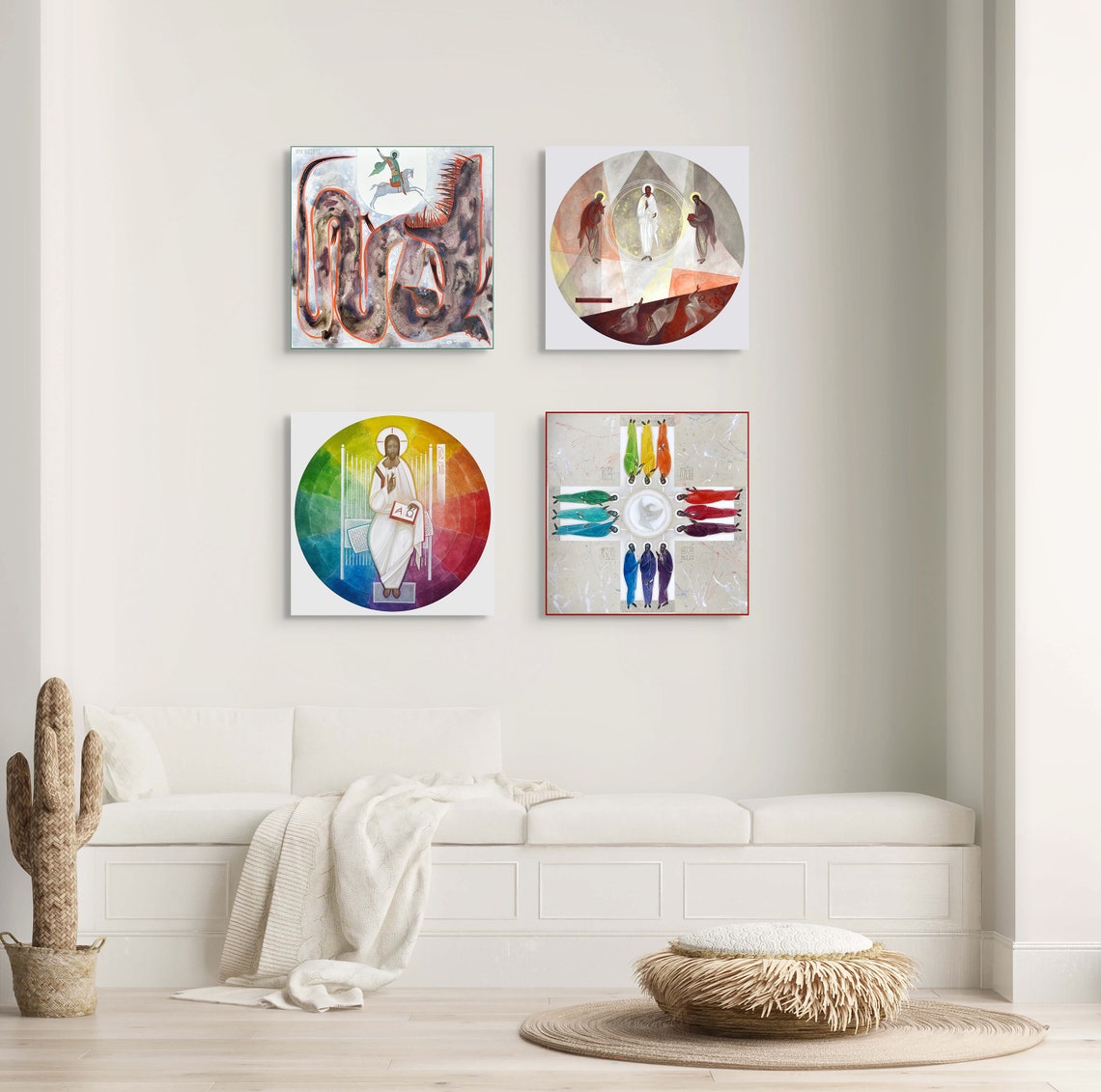 Saint George, High-quality Fine Art Print on Canvas of Modern Icon ...