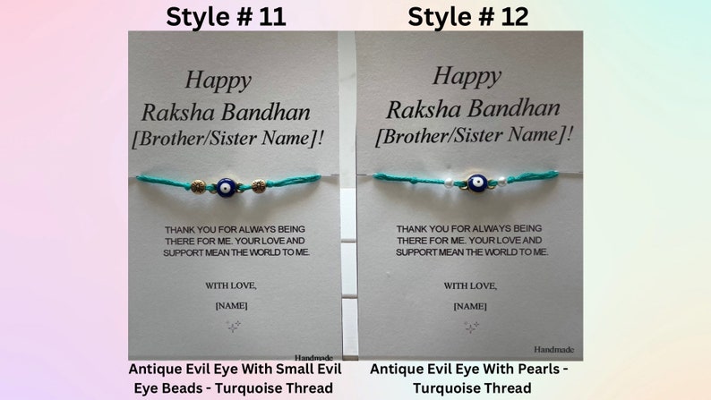 Handmade Evil Eye Rakhi With Personalized Raksha Bandhan Card | Rakhi ...