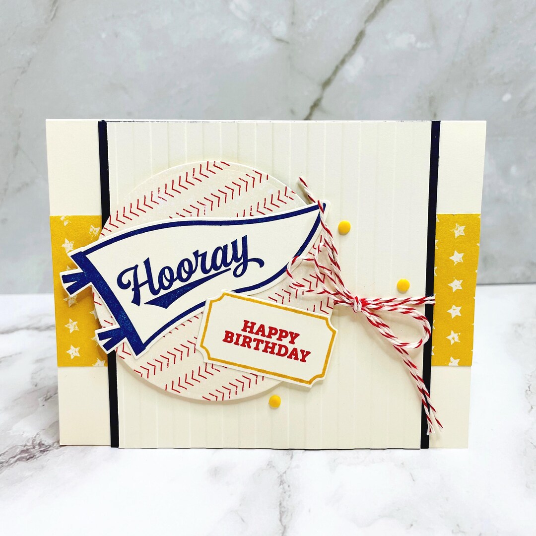 Happy Birthday Play Ball Baseball Themed Handmade Greeting Card - Etsy