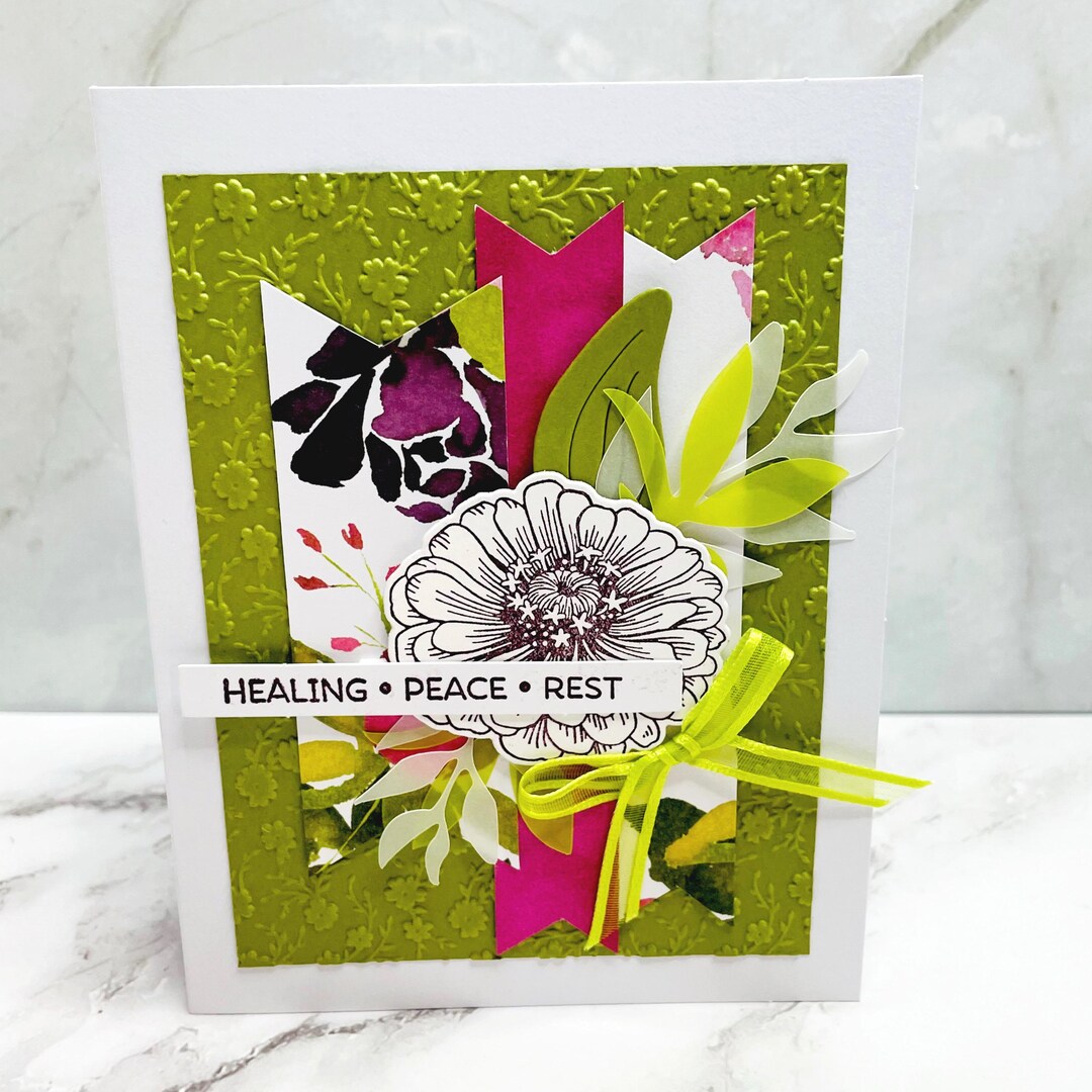 Healing Peace Rest Sympathy Floral Handmade Greeting Card - Etsy