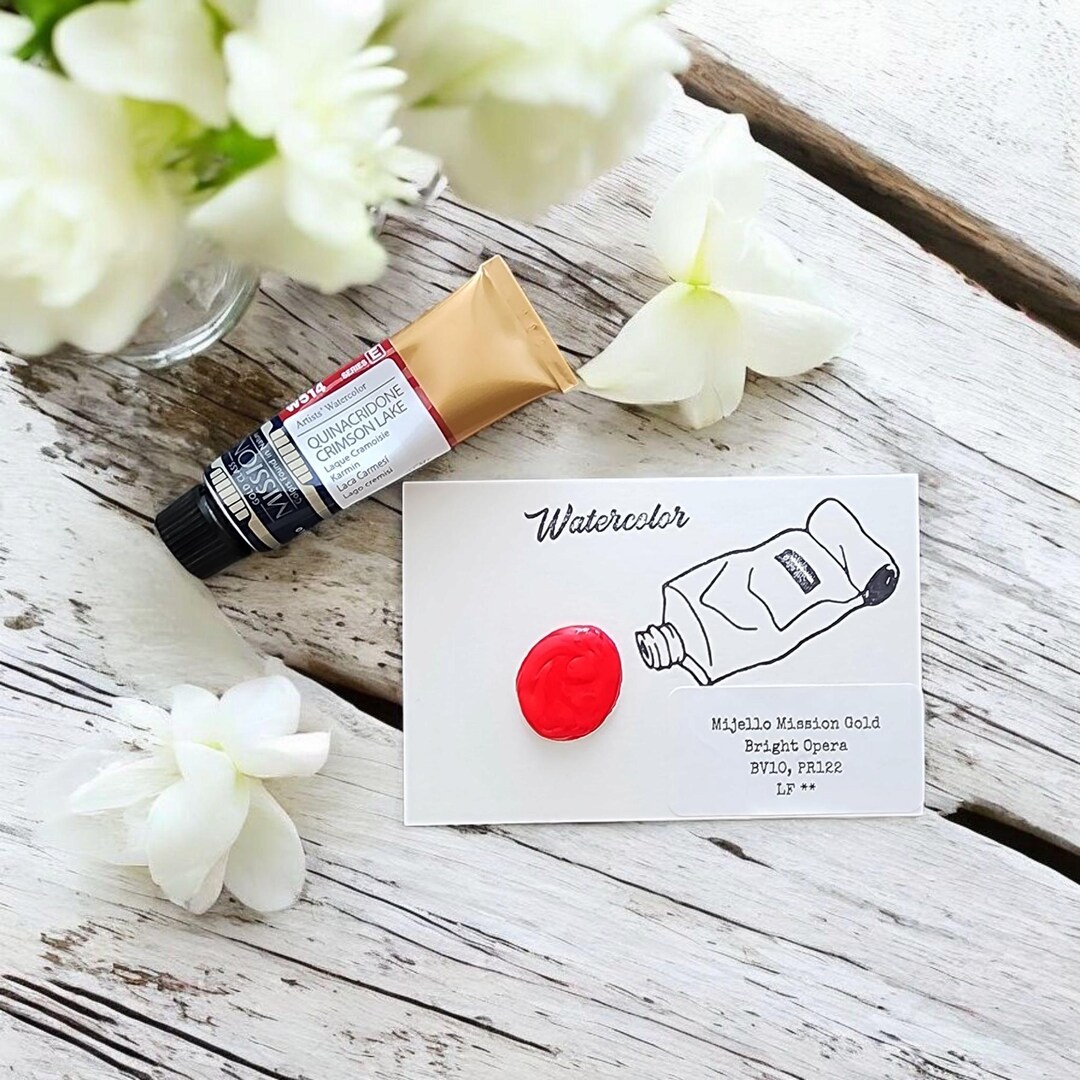 OPERA ROSE Watercolor Samples, HUGE Watercolor Dot Cards on Watercolor ...