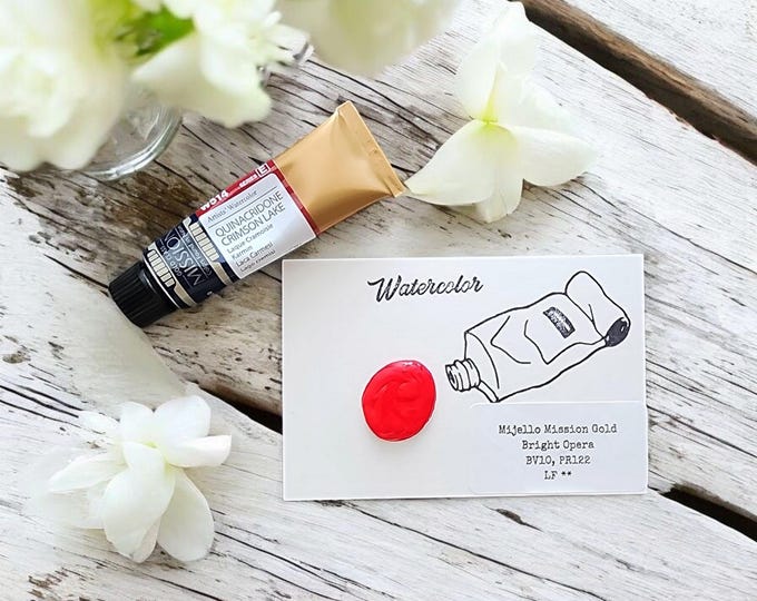 OPERA ROSE Watercolor Samples, HUGE Watercolor Dot Cards on Watercolor ...