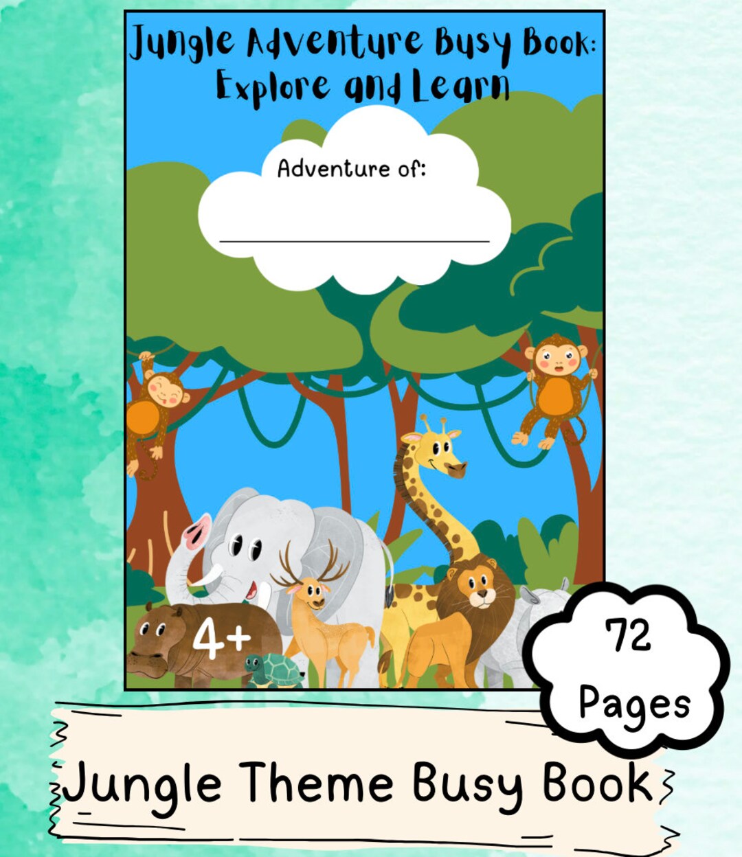 Busy Book Printable : Jungletheme for Children. Pre-k, Kindergarten ...