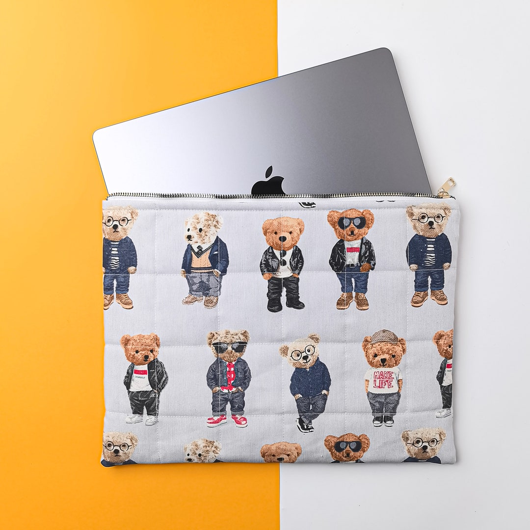 Teddy Laptop Sleeve Quilted, MacBook Air Pro Case, Puffy Laptop Bag ...