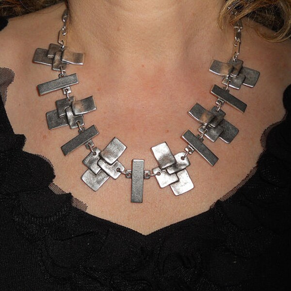 Silver Statement Necklace - Etsy