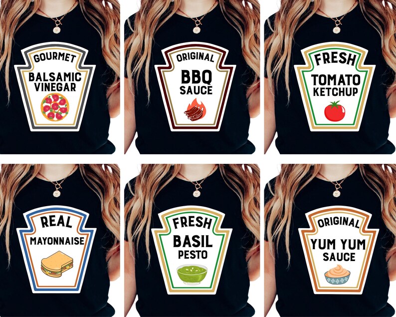 Group Condiments Shirts, Matching Condiment Costume Party Shirt ...