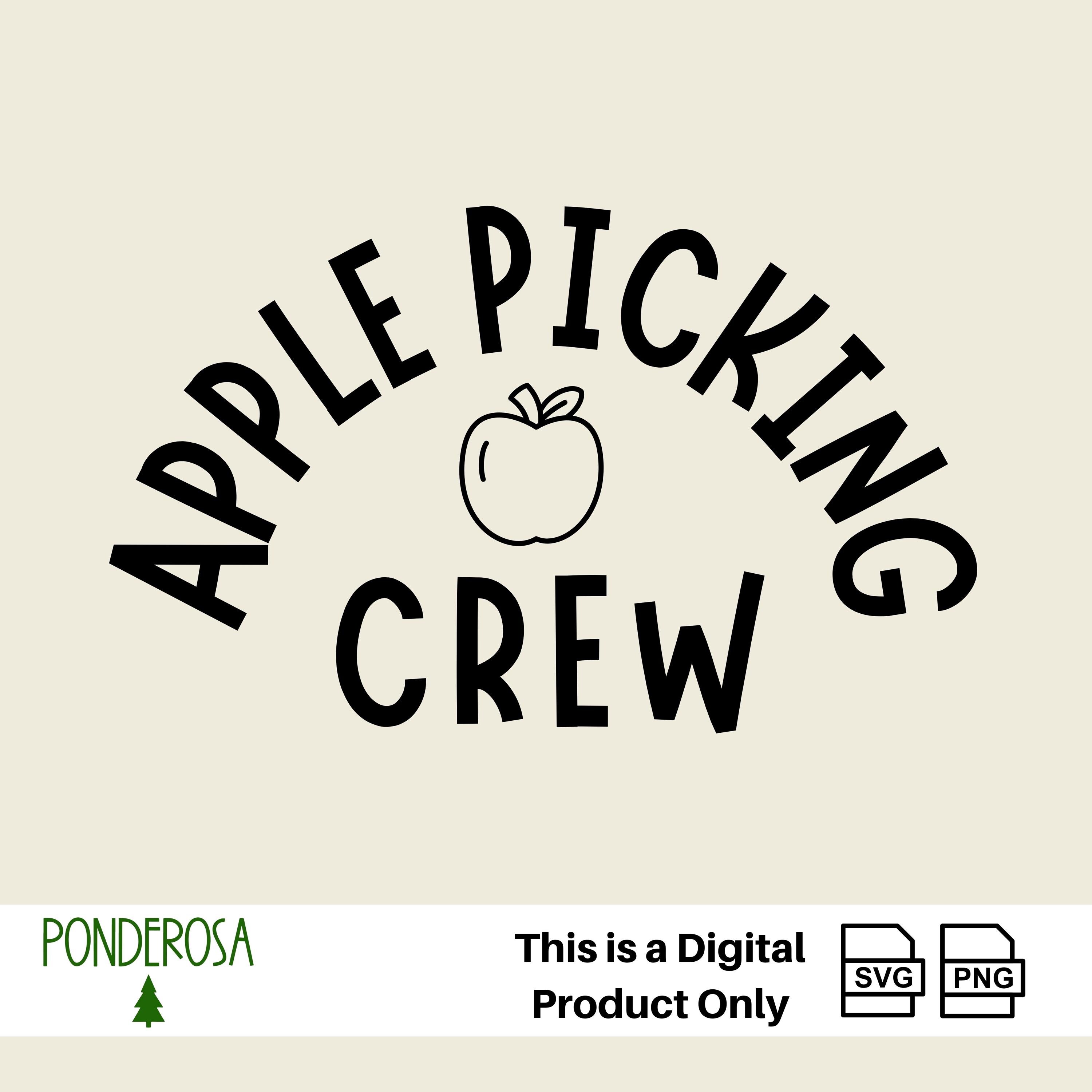 Apple Picking Crew SVG PNG, Autumn Family Matching, Cut File for ...