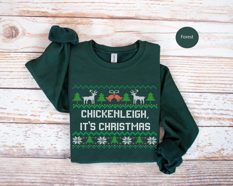 Chickenleigh Its Christmas Sweatshirt, Christmas Stitch Design ...