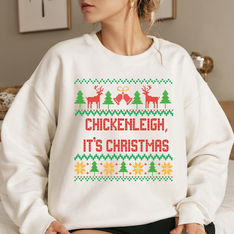 Chickenleigh Its Christmas Sweatshirt, Christmas Stitch Design ...