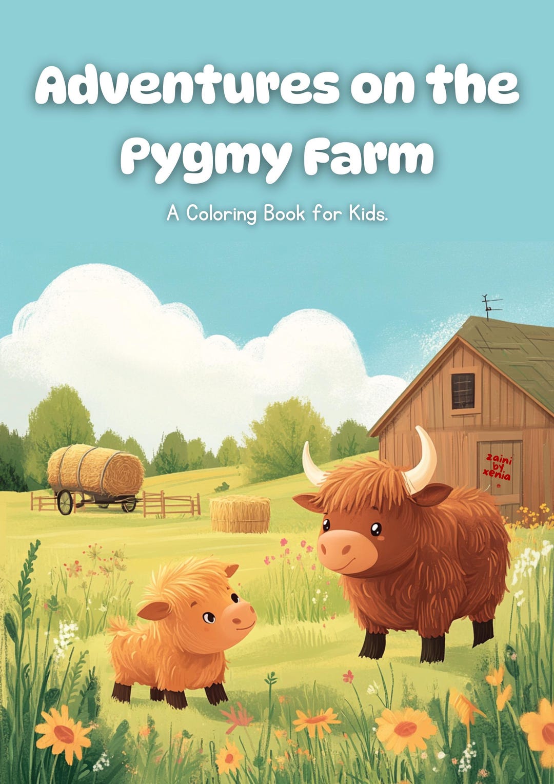 Pygmy Farm Animals Coloring Book for Kids Cute Baby Goat, Piglet, Lamb ...