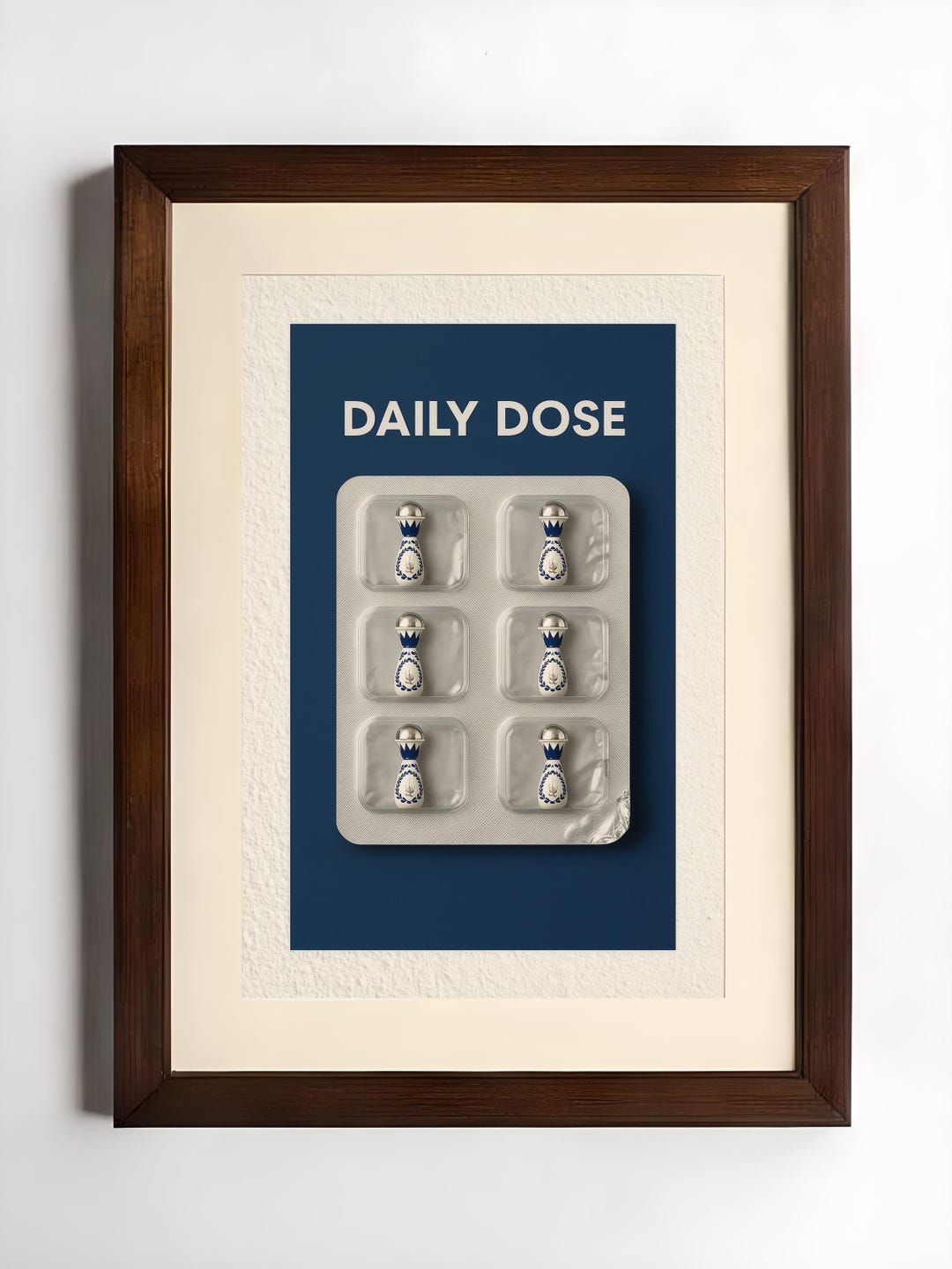 Surrealist Satire Art Print: Modern Editorial Poster, Blue Kitchen ...