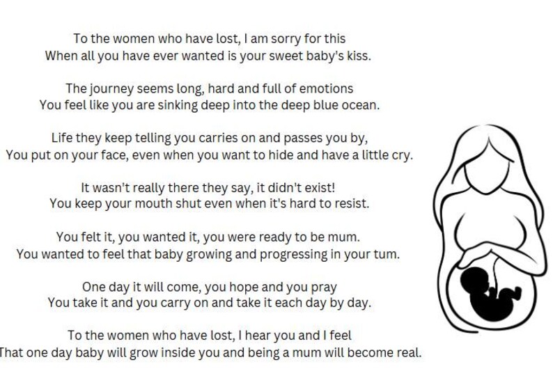Miscarriage Poem - Etsy