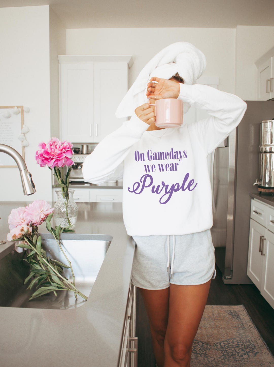 Game Day Sweatshirt: Purple Team Spirit Crewneck for Sports Moms - Etsy
