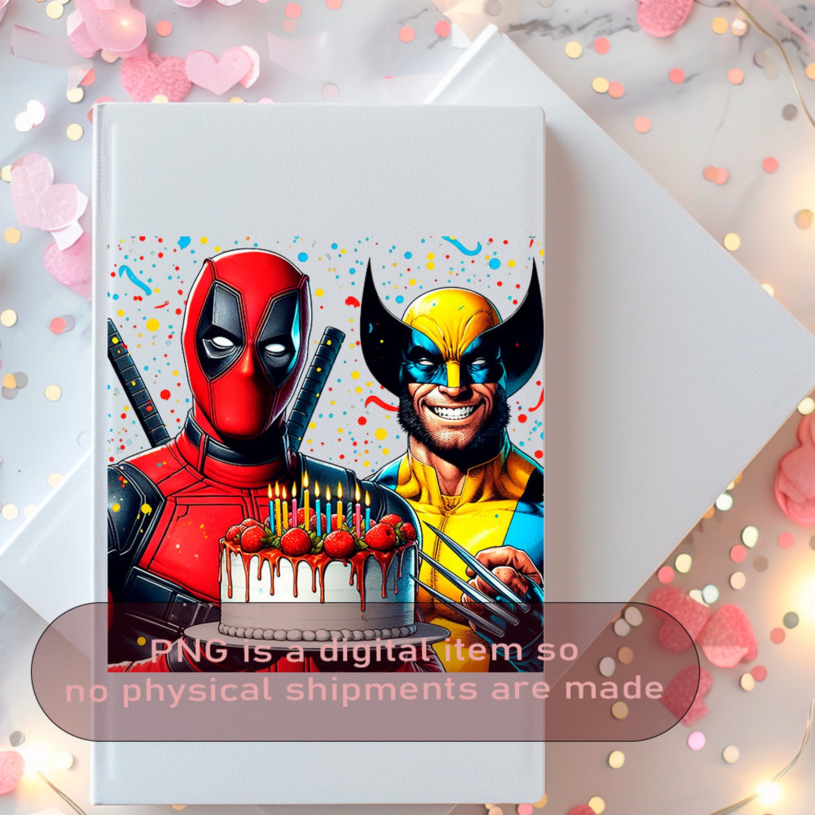 Wolverine Deadpool Cumpleaños Pastel Splash Acuarela PNG Estética ...
