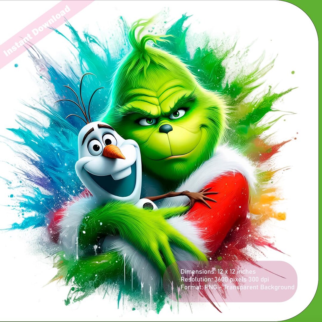 Grinch Santa Claus Rudolph Red-nosed Color Fantasy Watercolor PNG ...