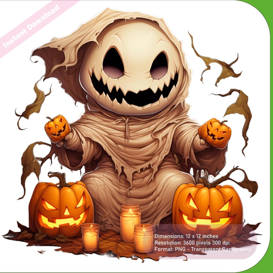Oogie Boogie Halloween Color Fantasy Watercolor PNG Aesthetic Clipart ...