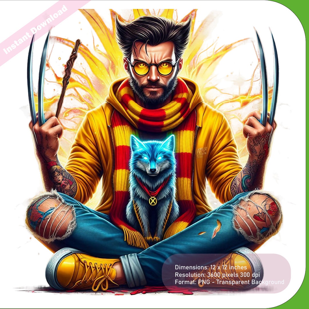 Wolverine Potter Splash Watercolor PNG Aesthetic Clipart DIY Projects ...