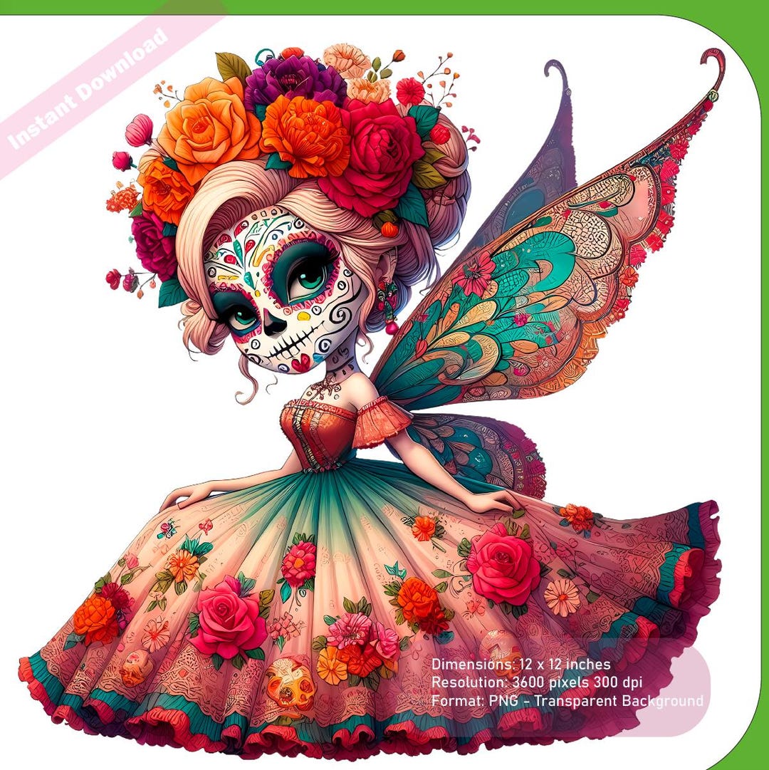 Tinkerbell Catrina PNG Halloween Aesthetic Clipart DIY Project Digital ...