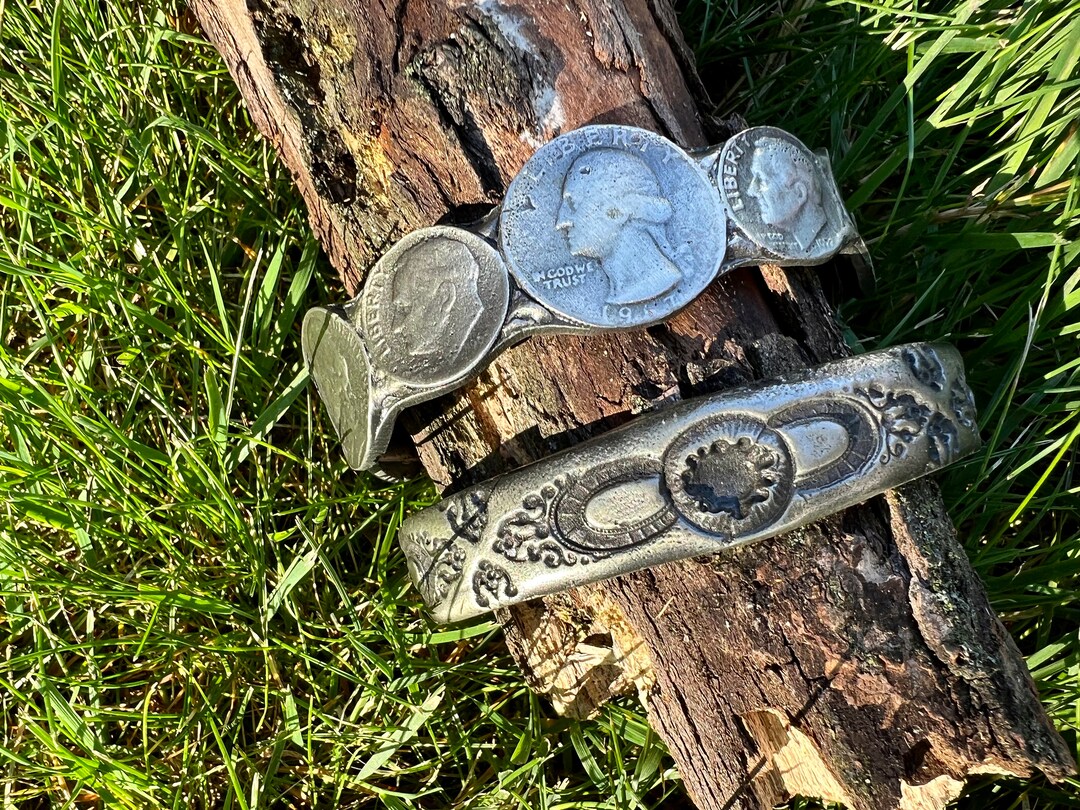 Pewter Bracelets, Men's Jewelry, Hand Made Bracelets, Coin Bracelet ...