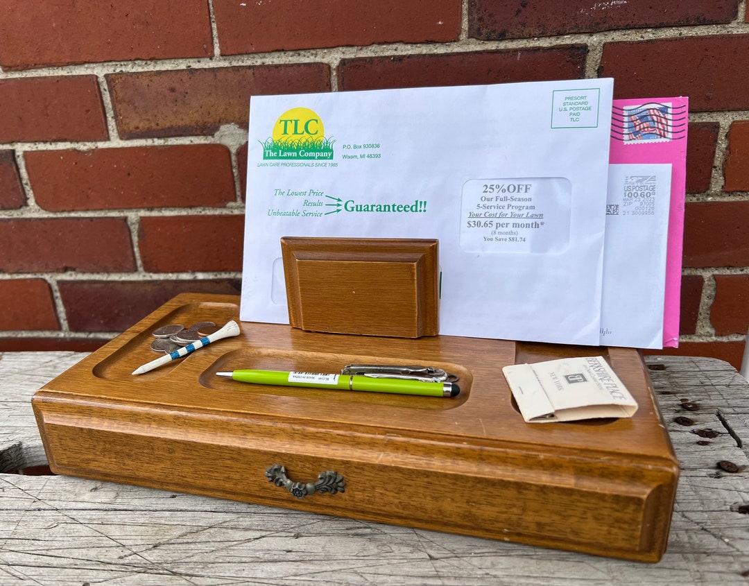 Wood Dresser Valet, Handsome Mid Century Modern Storage, Nightstand ...