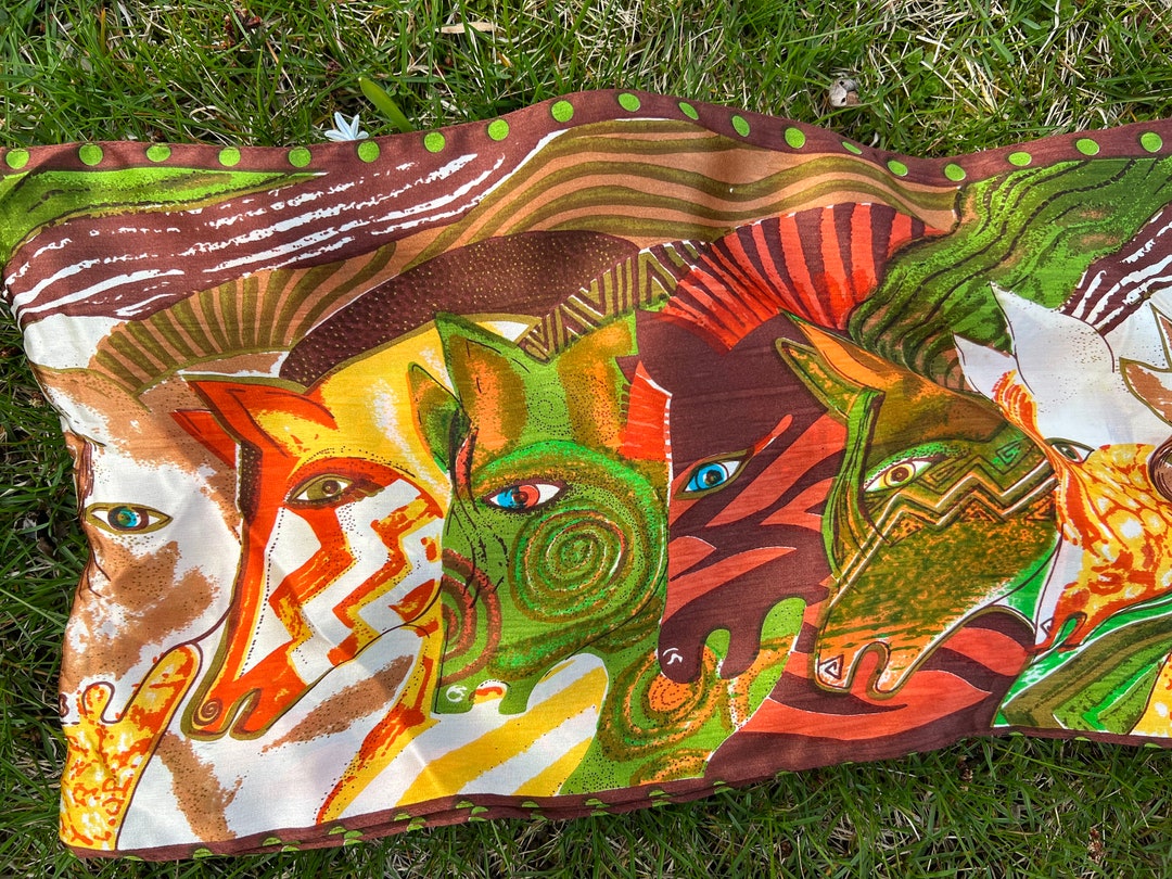 Wild Horses by Laurel Burch, Silk Scarf, Choose From Two Colorful ...