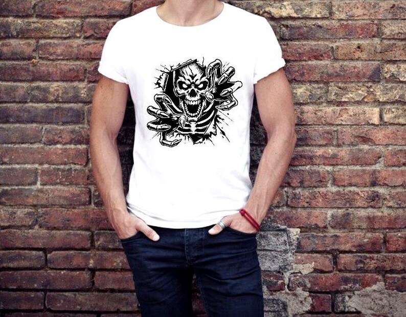 Skull in the Wall File, Vector File, Svg, Png, Dxf. Skeleton Svg for ...