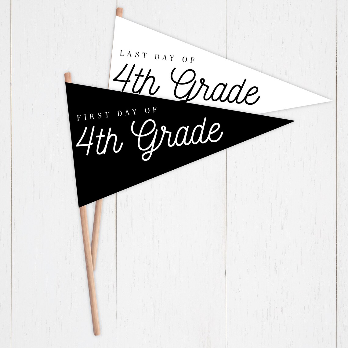 PRINTABLE First and Last Day of Fourth/4th Grade Pennant/flag 8.5x11 ...