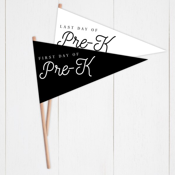 PRINTABLE First and Last Day of Fourth/4th Grade Pennant/flag 8.5x11 ...