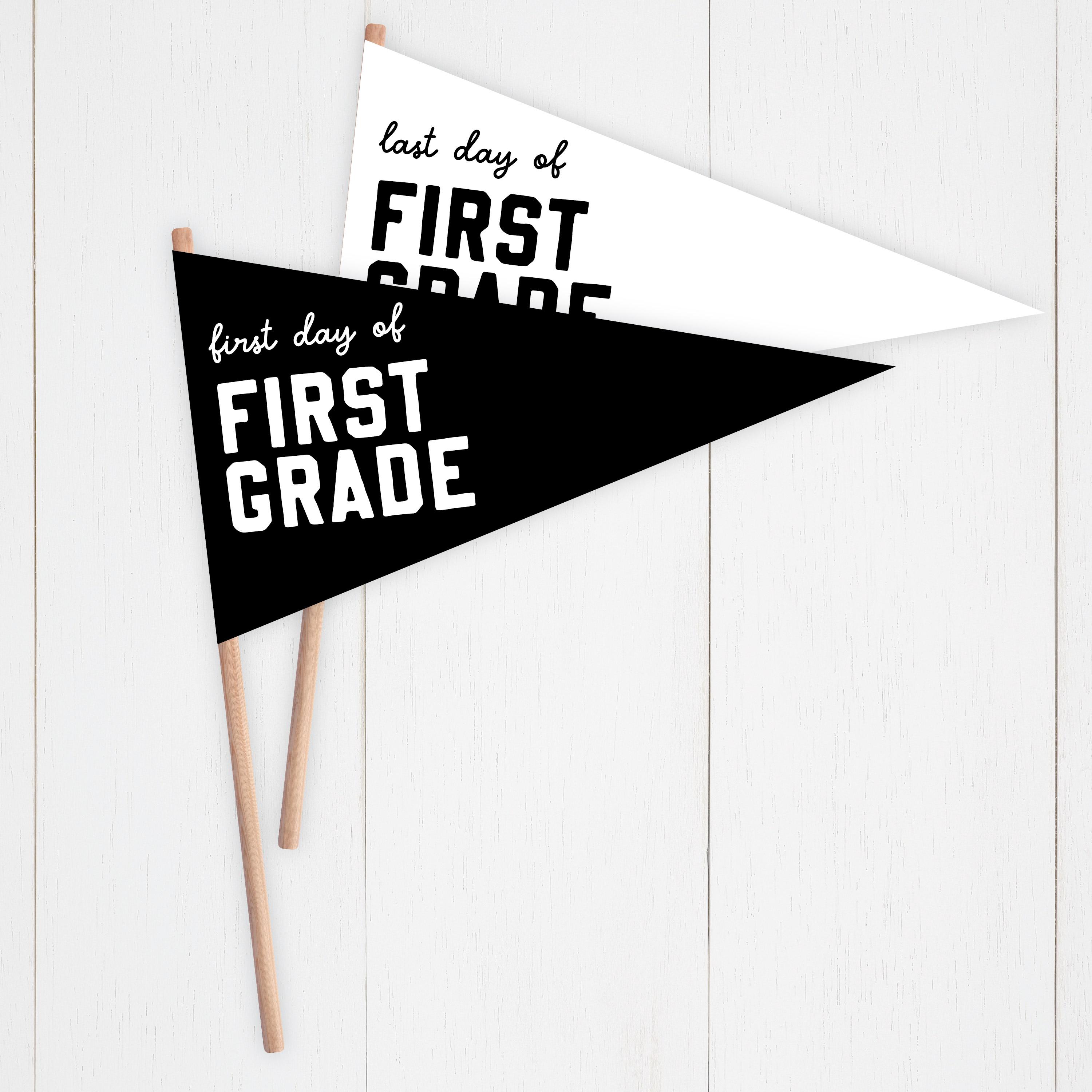 PRINTABLE First and Last Day of First/1st Grade Pennant/flag 8.5x11 ...