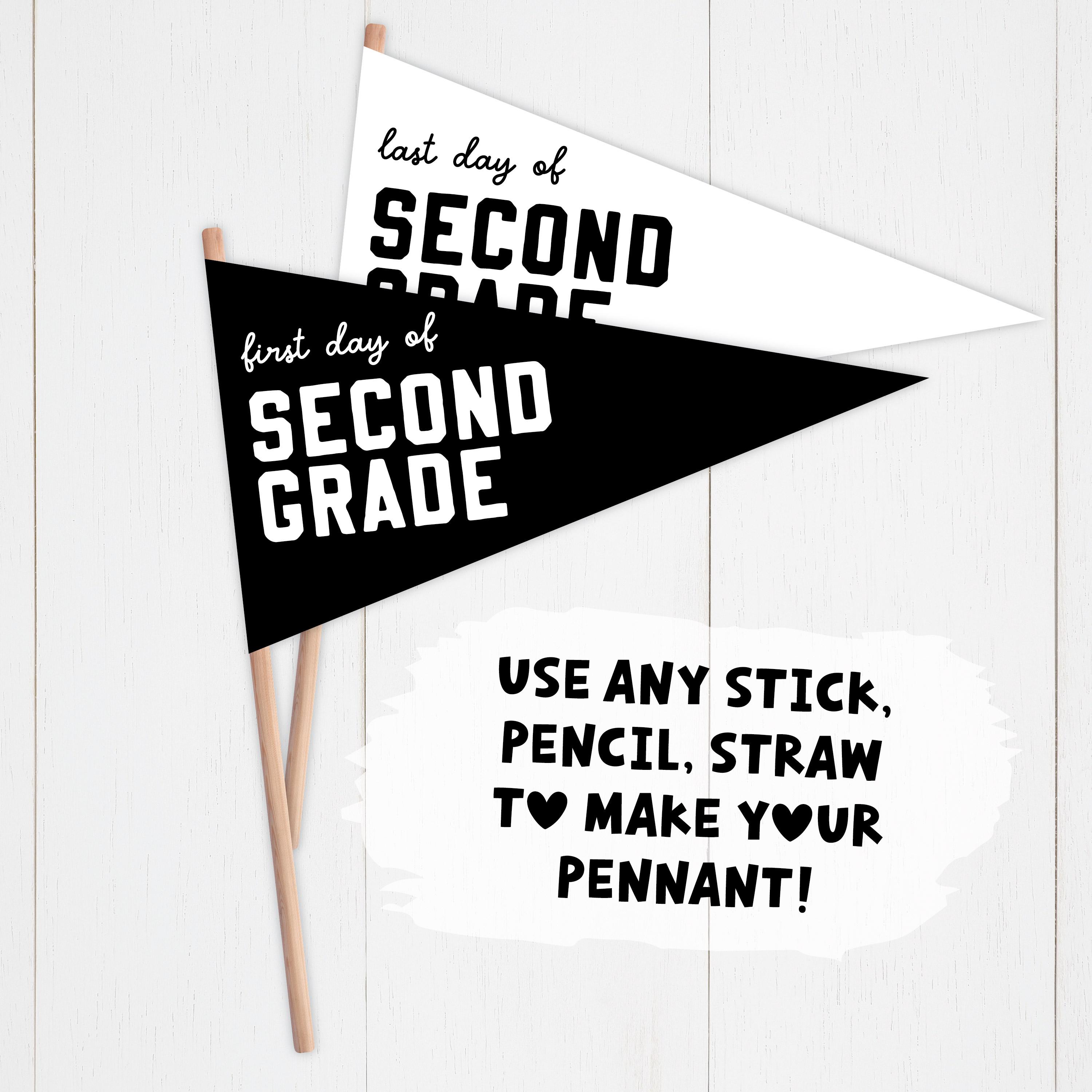 PRINTABLE First and Last Day of Fifth/5th Grade Pennant/flag 8.5x11 ...