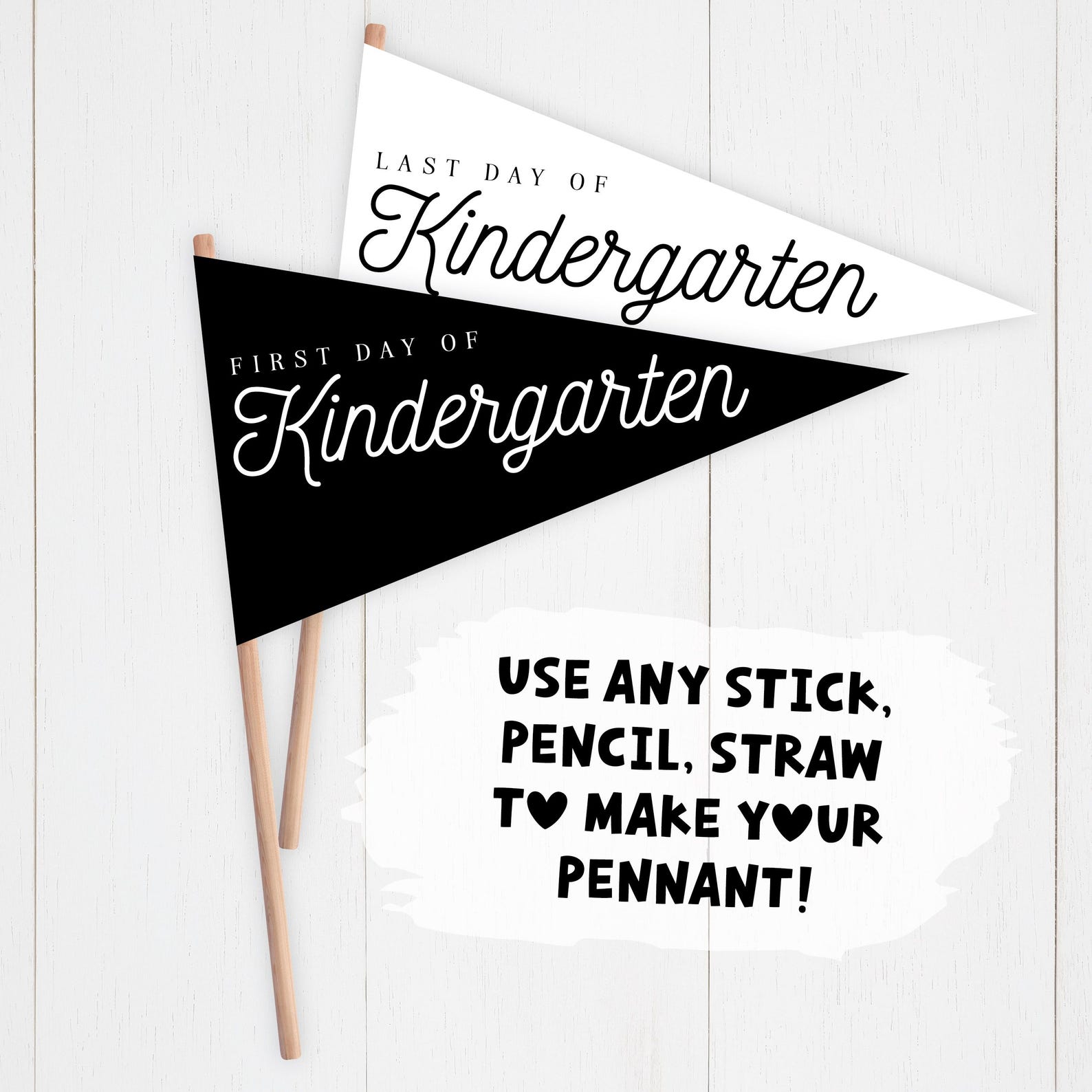 PRINTABLE First and Last Day of First/1st Grade Pennant/flag 8.5x11 ...
