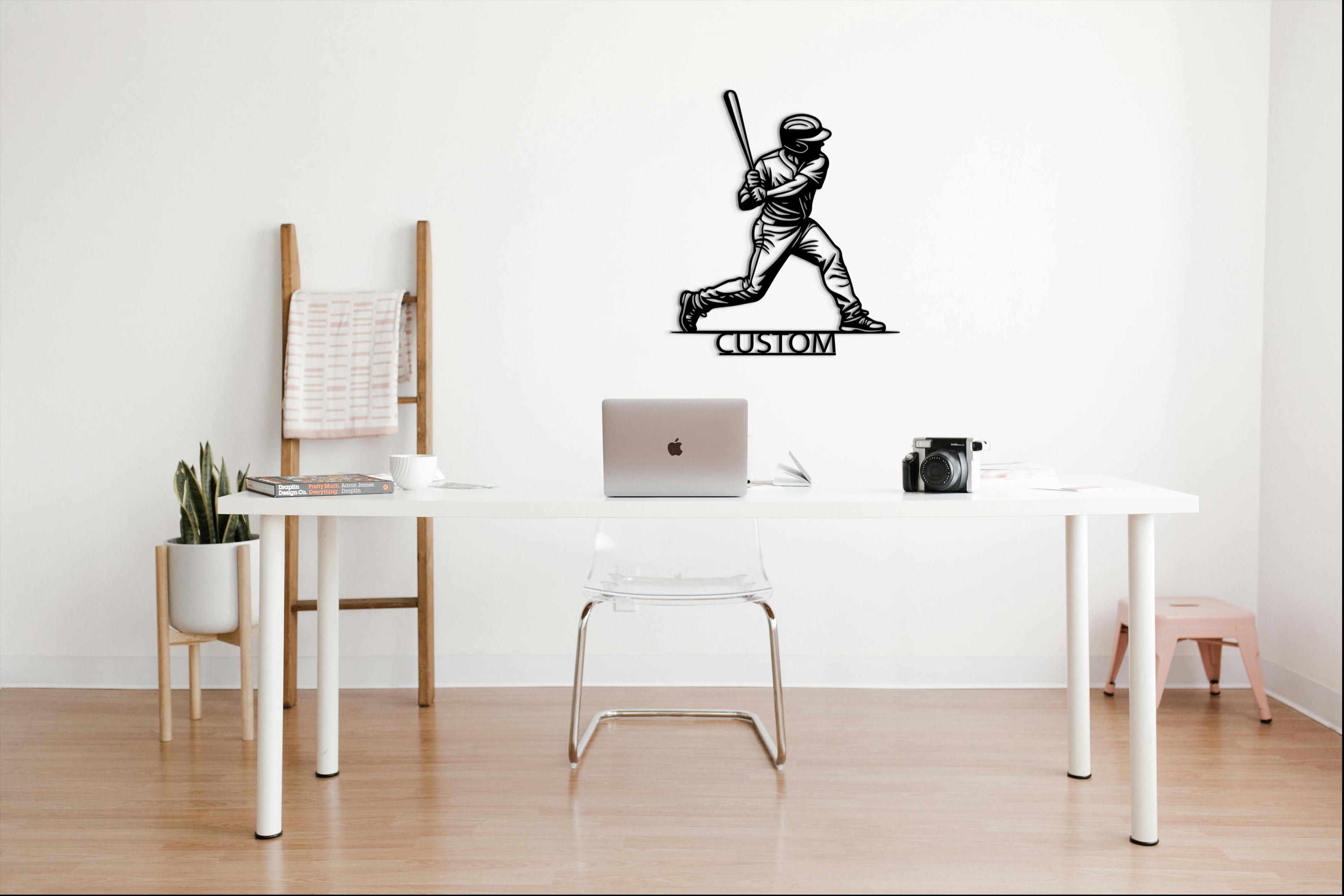 Metal Custom Name Baseball Wall Sign, Customized Baseball Gift ...