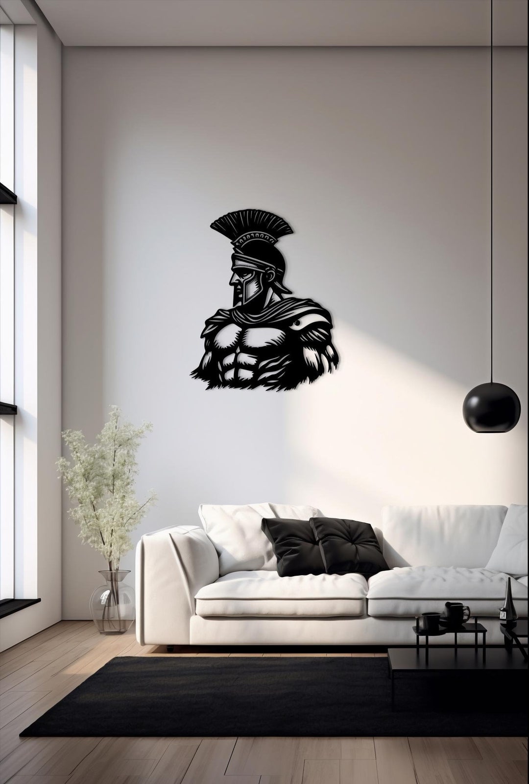 Epic Spartan Warrior Metal Wall Art, Unique Spartan Helmet Art, Greek ...