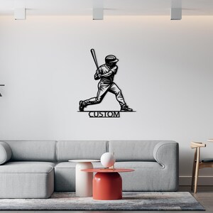 Metal Custom Name Baseball Wall Sign, Customized Baseball Gift ...