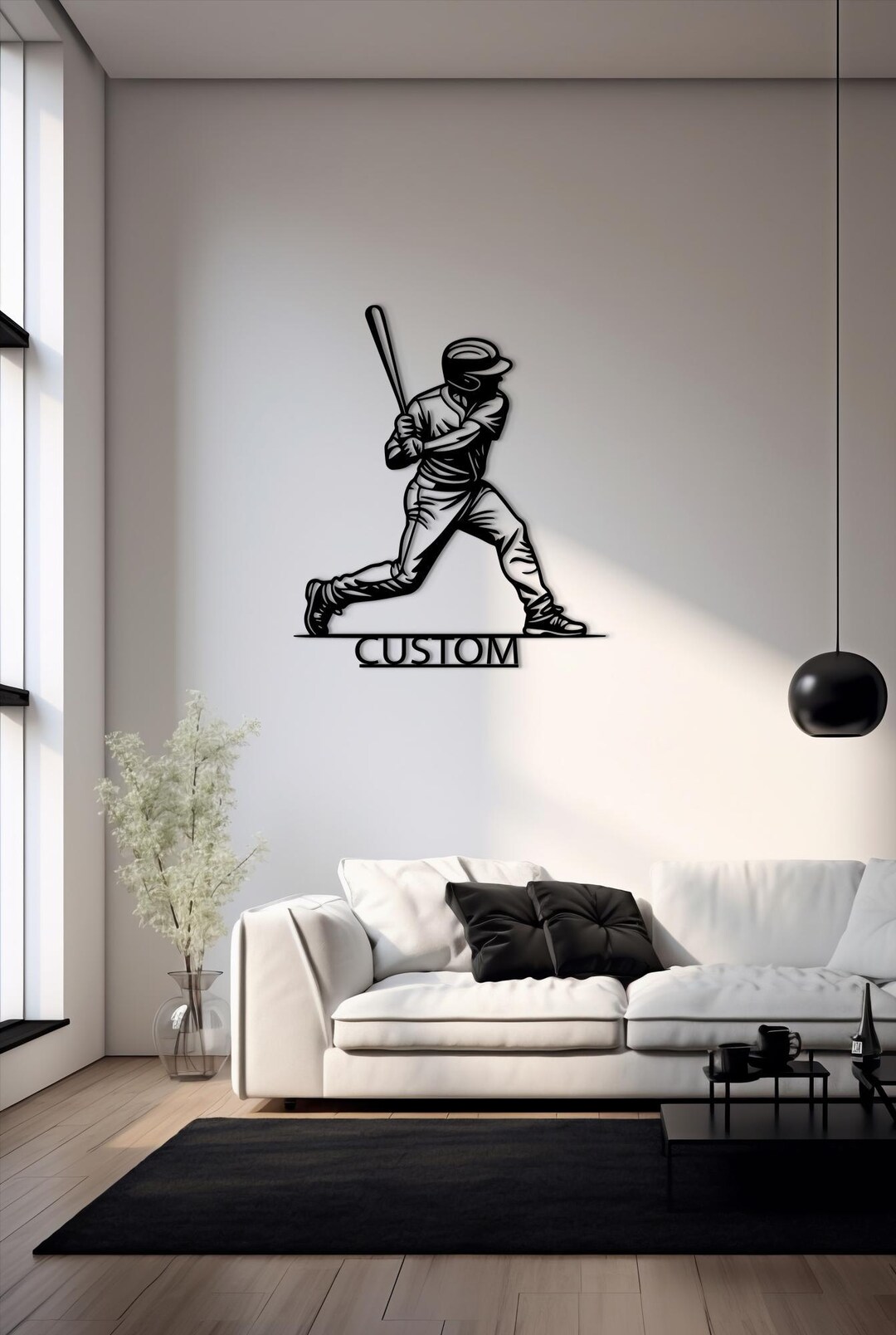 Metal Custom Name Baseball Wall Sign, Customized Baseball Gift ...