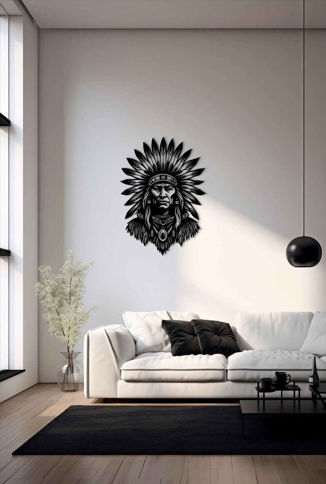 Native American Chief Metal Wall Art,native Americans Decor, Warrior ...