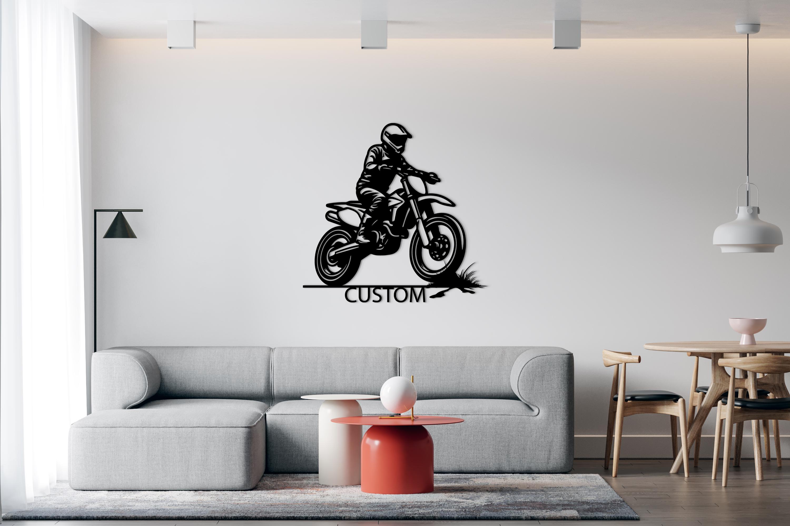Custom Motorcycle Metal Wall Art, Motorcycle Lover Gift, Garage Sign ...