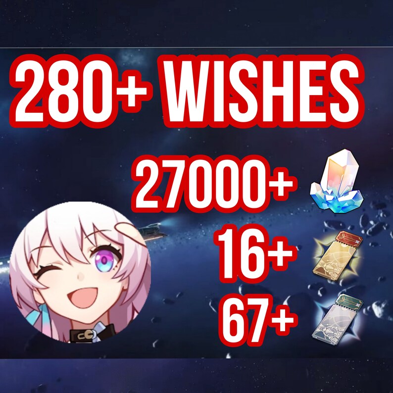 Honkai Star Rai EU 280 Wishes Reroll Account 27000 Stellar Jade AR48 - Etsy