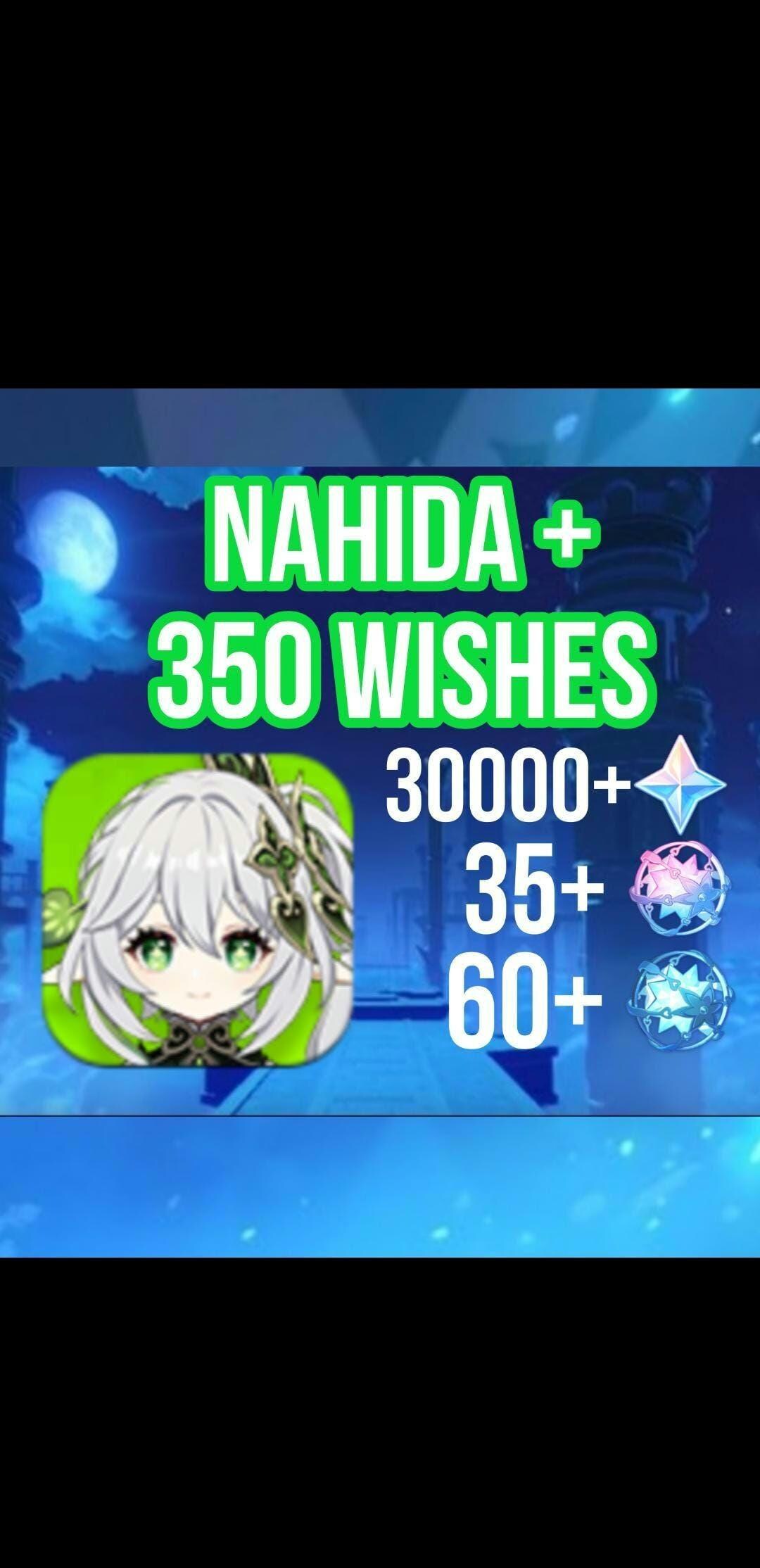 Genshin Impact NA 350 Wishes Nahida Account 30000 Primogems AR50 - Etsy
