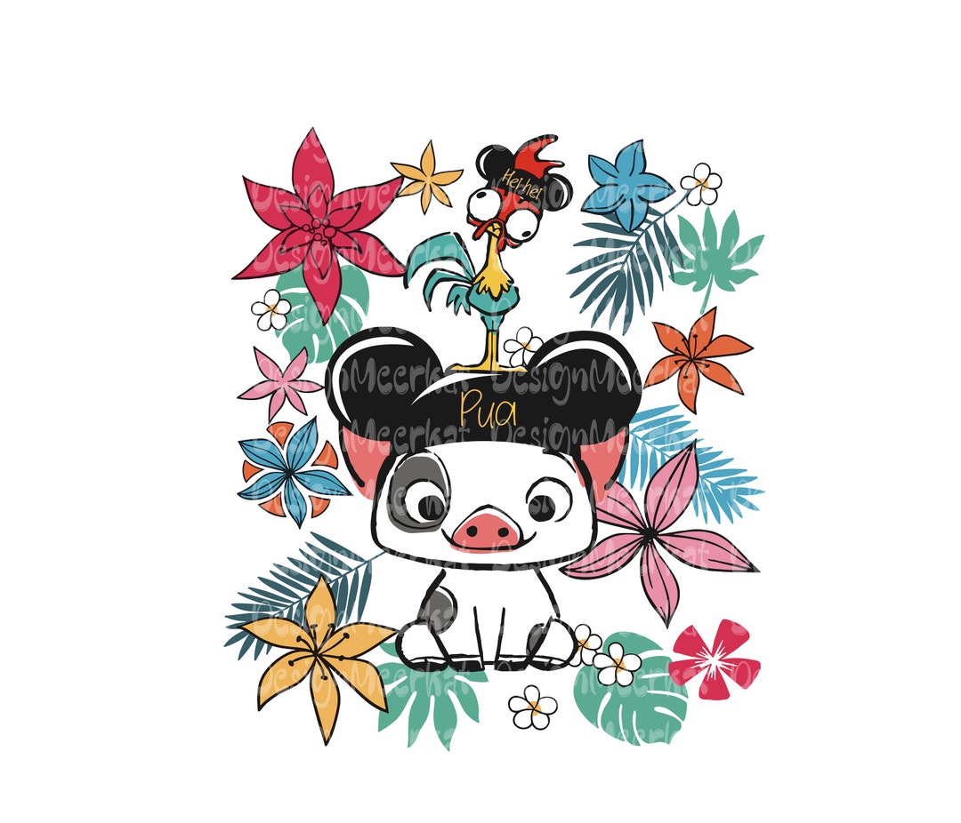 Retro Pua and Heihei Moana Png, Moana Png, Pua and Heihei Png, Pua Png ...