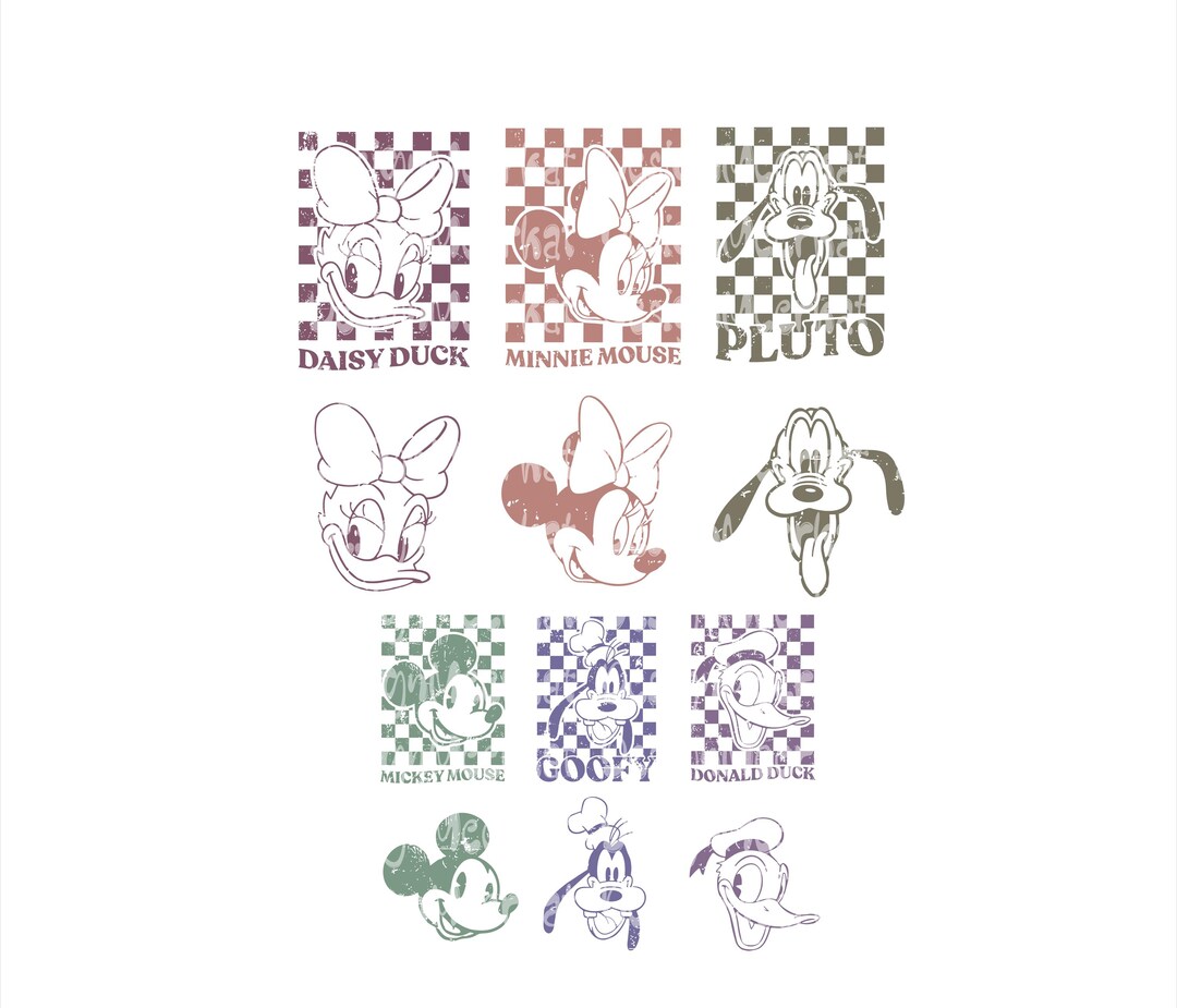 Two-sided Mouse and Friends Retro Png, Mouse Retro Svg, Family Vacation ...
