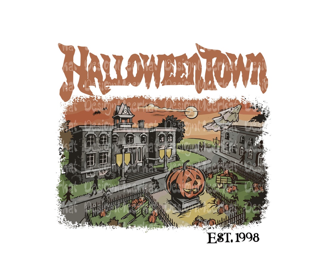 Vintage Halloween Town Est 1998 Png, Halloweentown Png,pumpkin ...