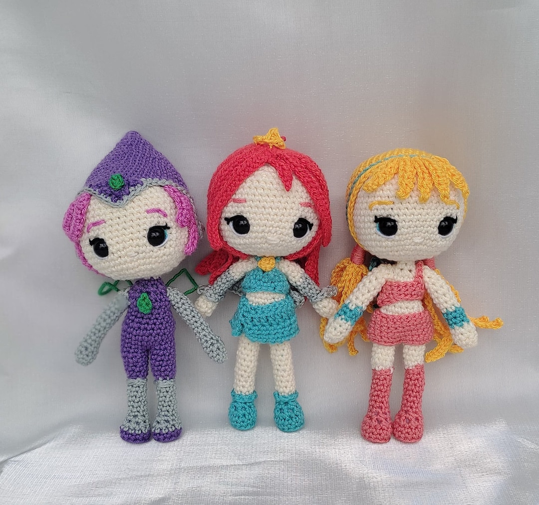 Amigurumi Crochet Winx Club Princess Bloom, Flora, Musa, Stella, Tecna ...