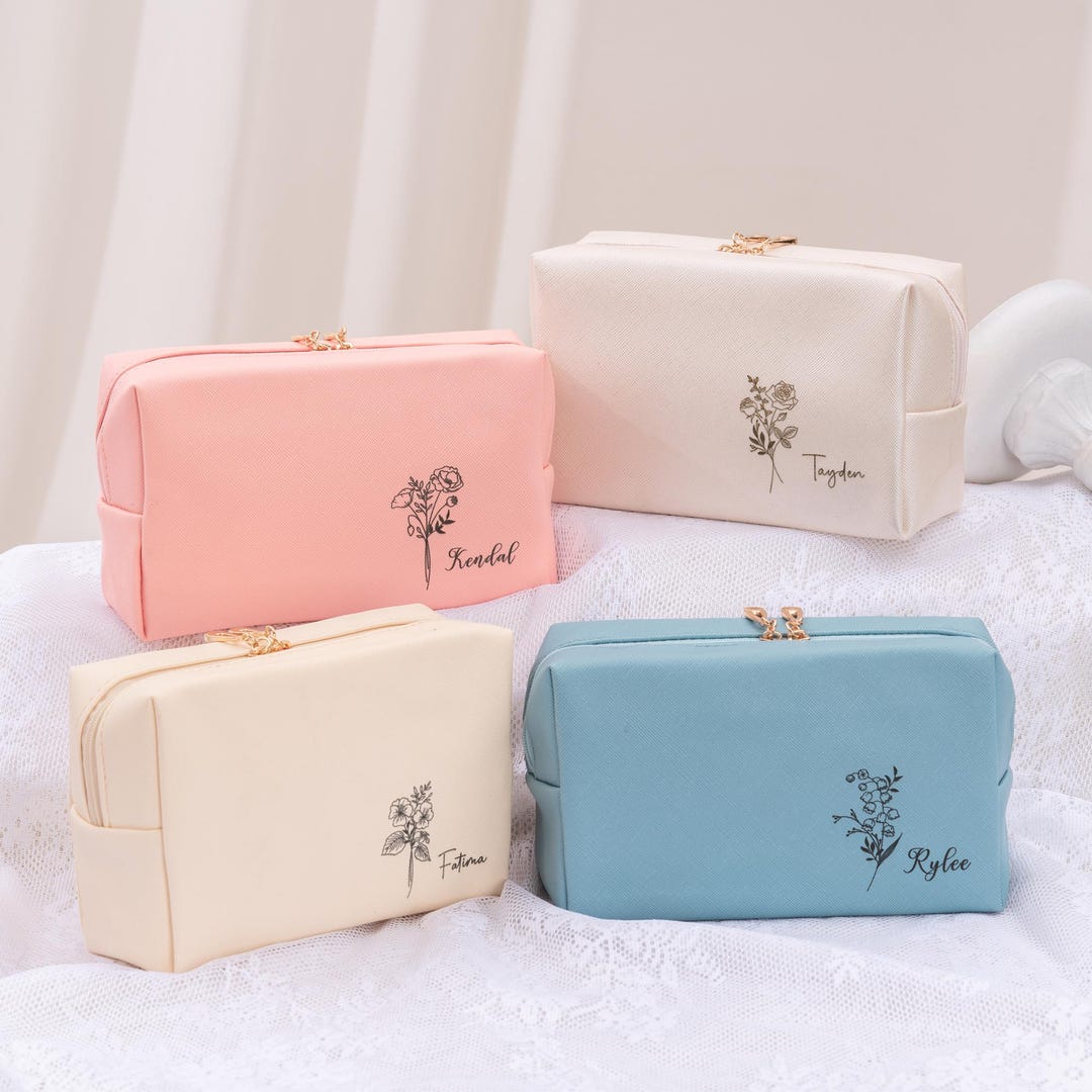 Personalized Makeup Bag, Custom Cosmetic Bag, Gifts for Her, Bridesmaid ...