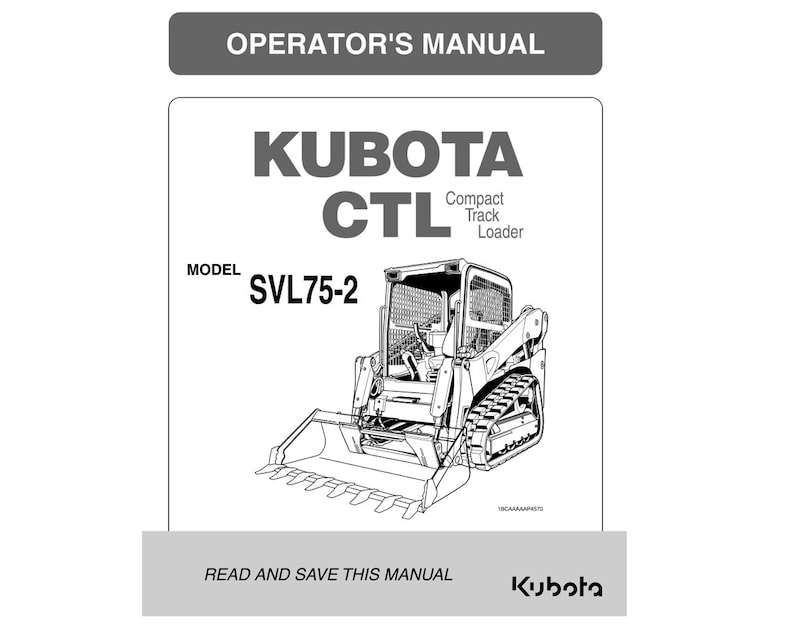 Kubota SVL75-2 Operator's Manual - Etsy