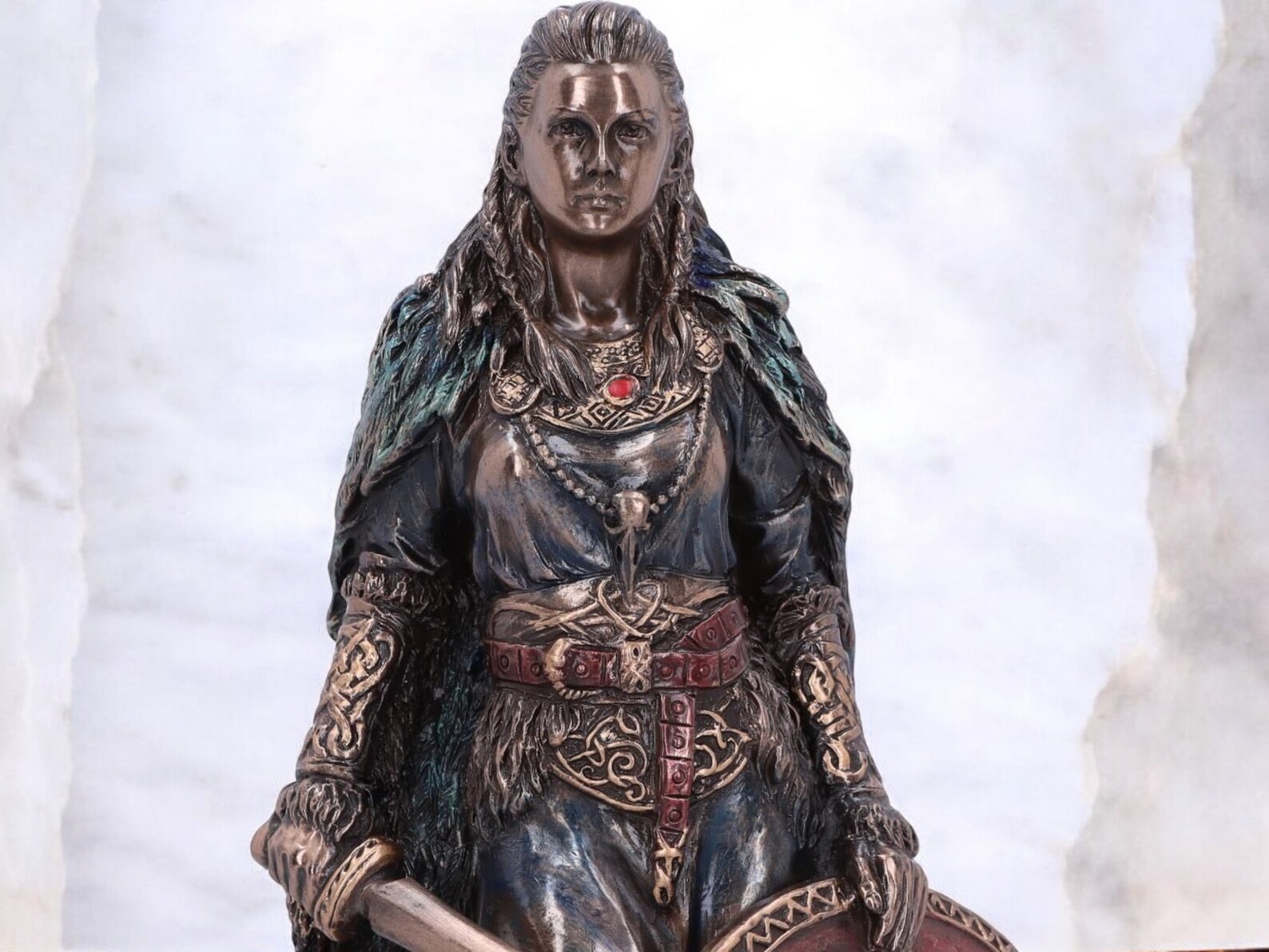 Freya Mythology Statue Luxurious Decor, Wise Goddess Sculpture, Marble ...