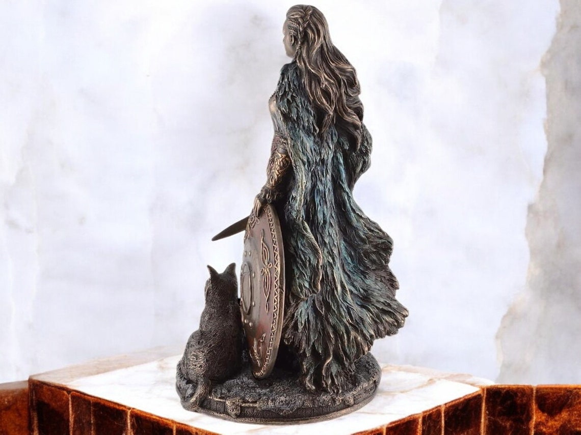 Freya Mythology Statue Luxurious Decor, Wise Goddess Sculpture, Marble ...