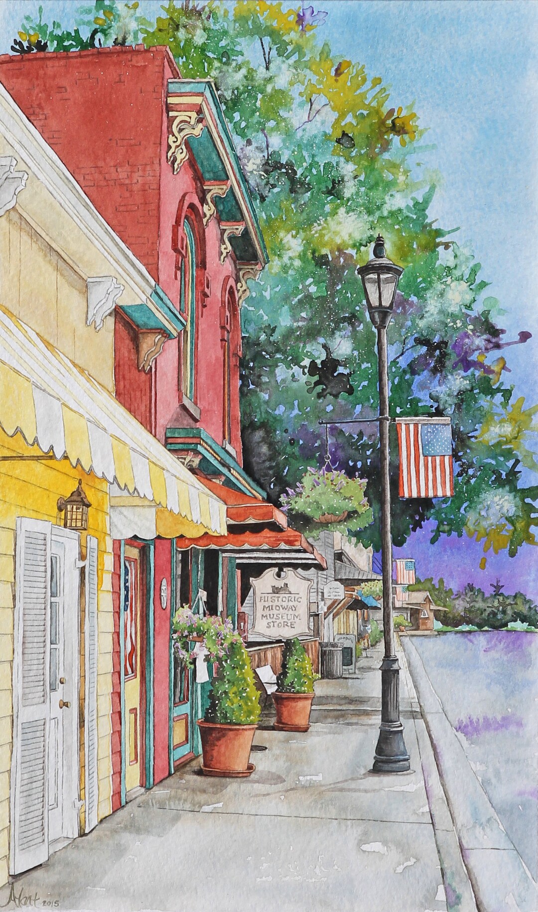 Historic Midway Watercolor Fine Art Print - Etsy