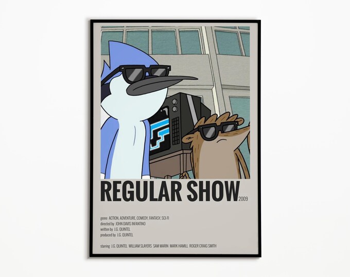 Regular Show Regular Show Wall Art Minimalist Poster Vintage Retro Wall ...